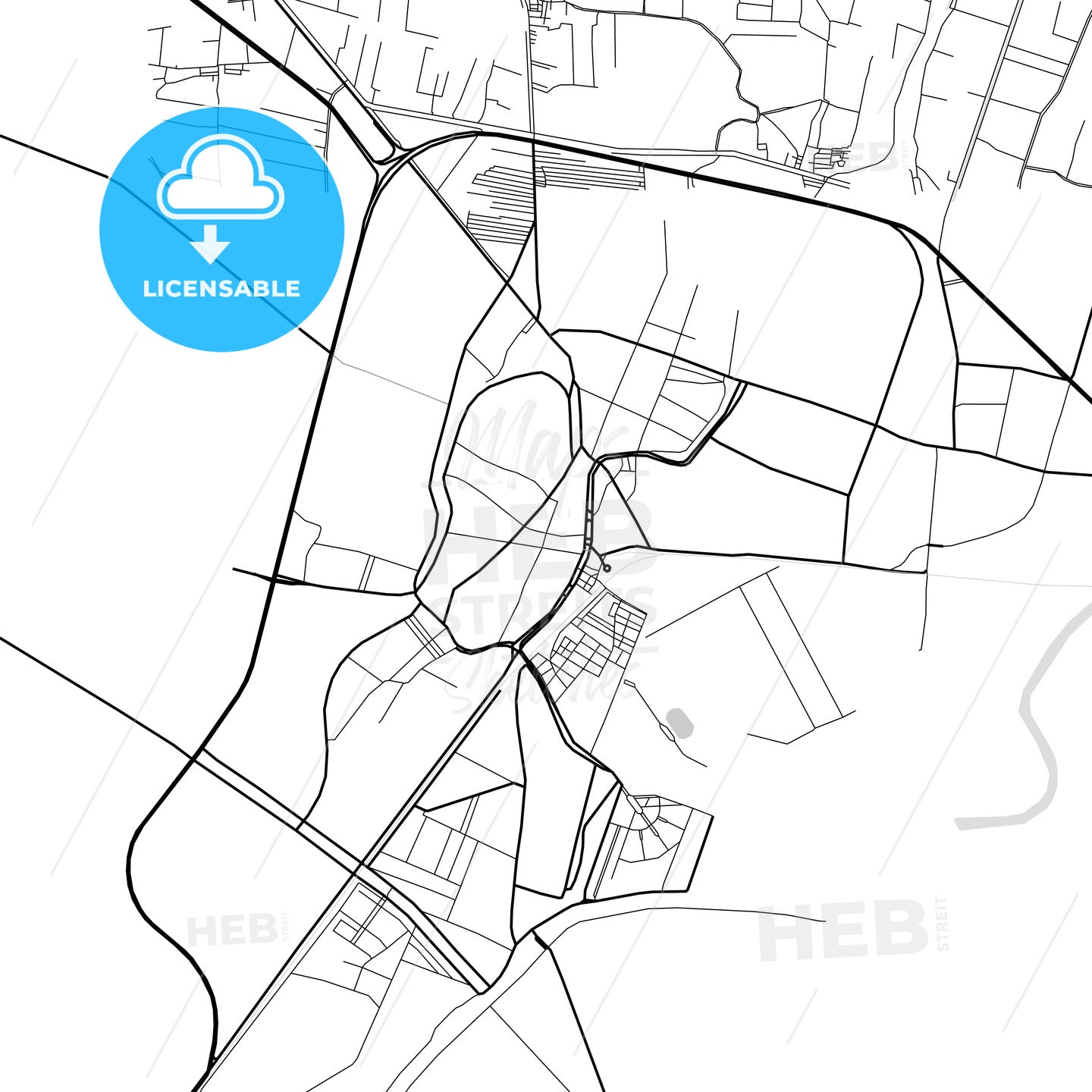 Downtown map of Al Maḩallah al Kubrá, Egypt - HEBSTREITS
