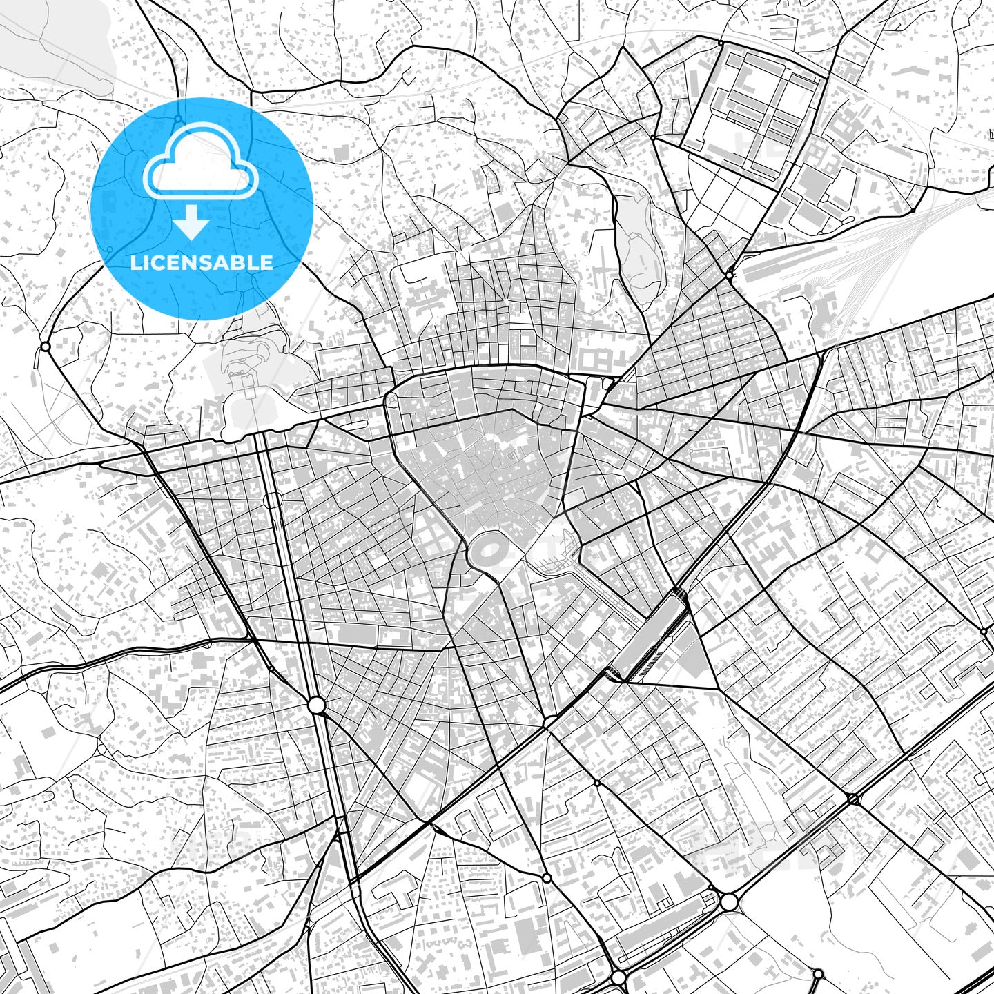 Downtown Map Of Nîmes, Light – HEBSTREITS