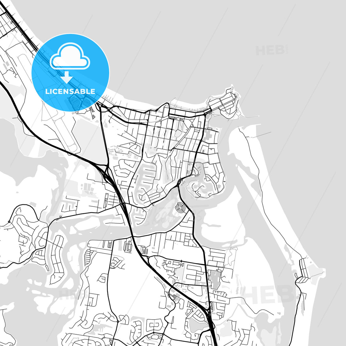 Downtown Map Of Tweed Heads, Light – HEBSTREITS