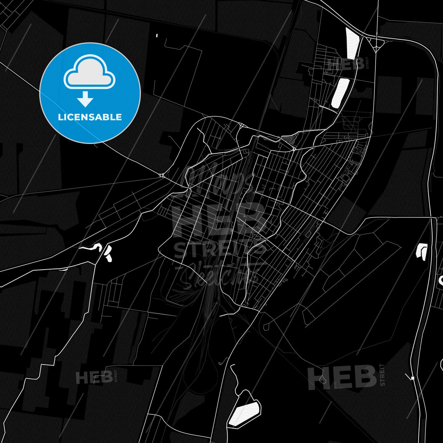 Dzhankoy, Ukraine Pdf Vector Map Black And White – HEBSTREITS
