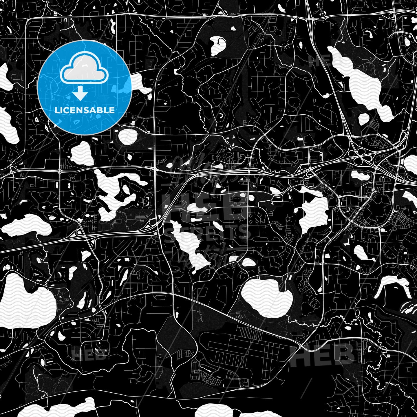 Eden Prairie, Minnesota, United States, PDF vector map black and white ...