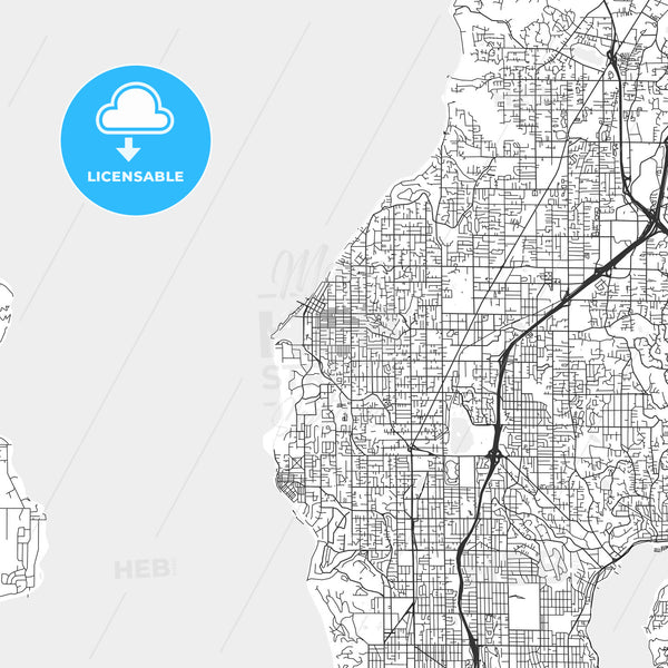 Edmonds, Washington - Area Map - Light – HEBSTREITS