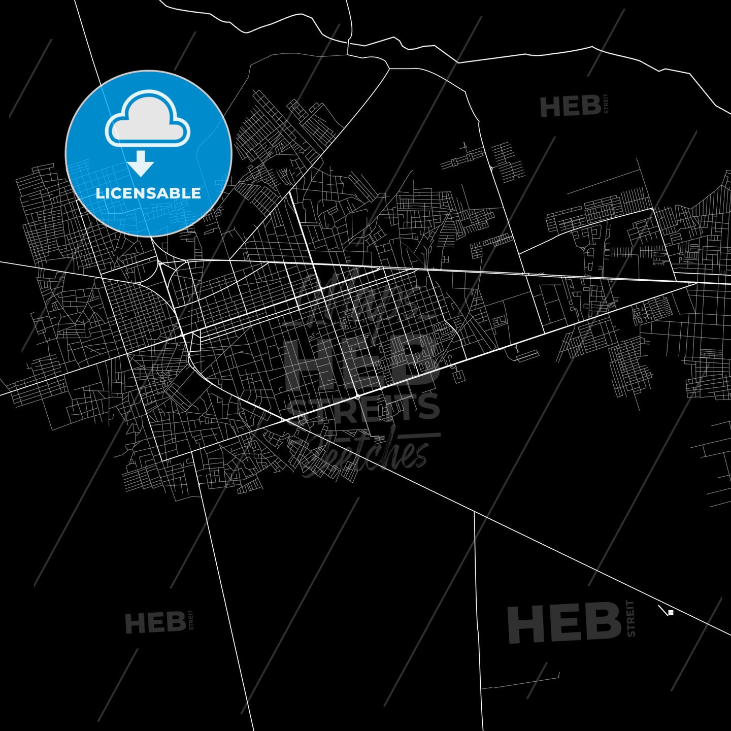 El Tigre, Venezuela Pdf Vector Map Black And White – HEBSTREITS