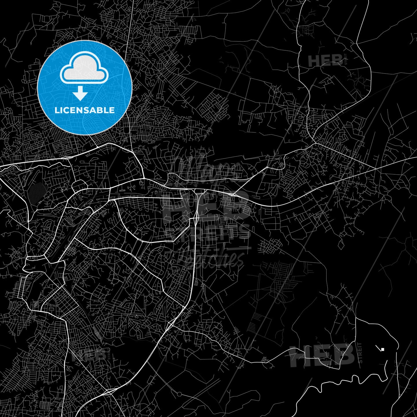 Enugu, Nigeria Pdf Vector Map Black And White – HEBSTREITS