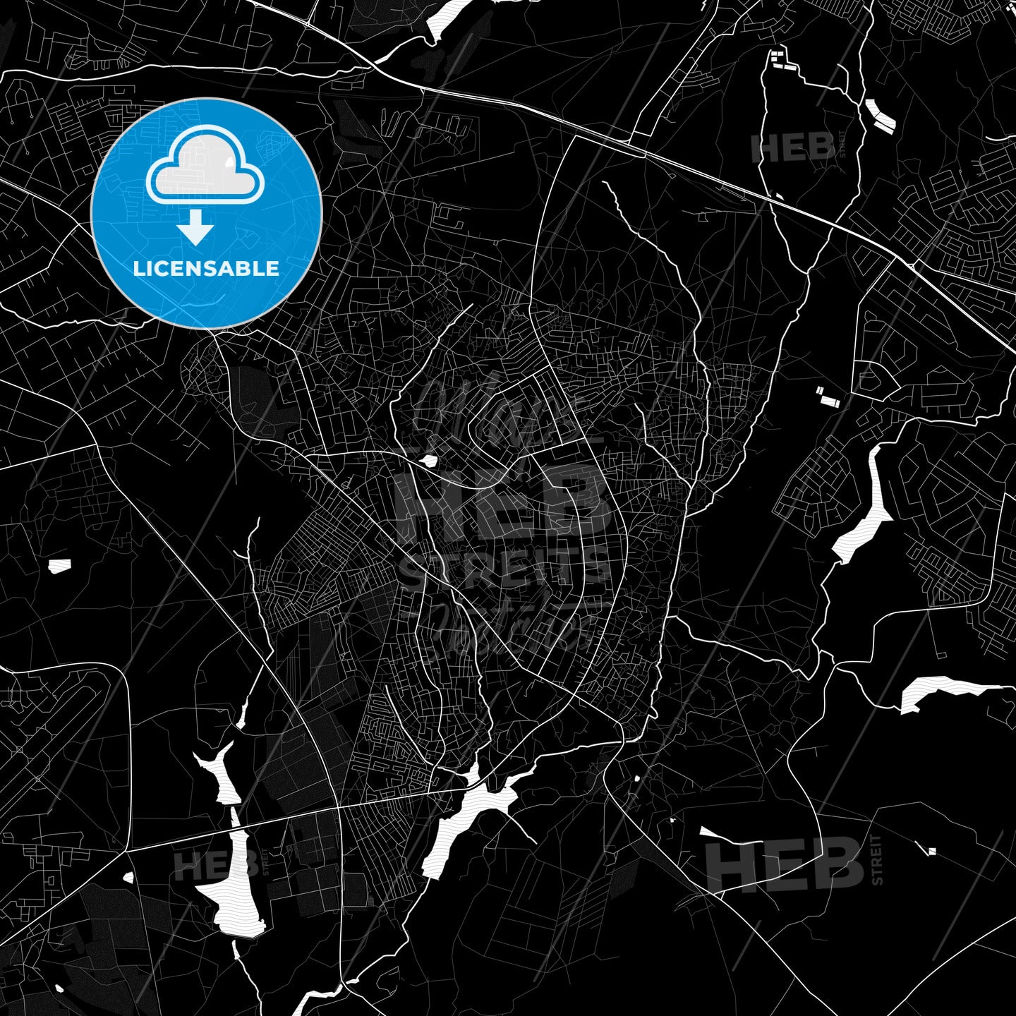 Epworth, Zimbabwe Pdf Vector Map Black And White – HEBSTREITS