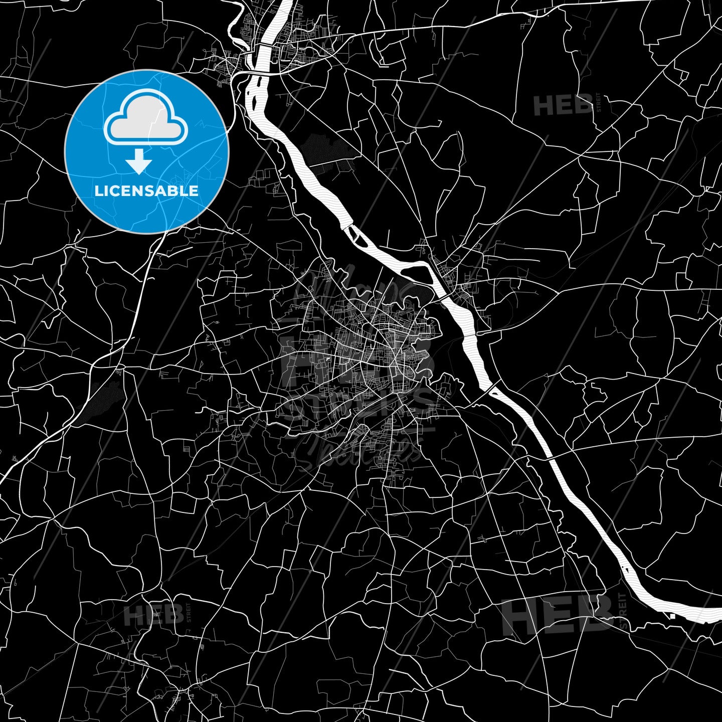 Erode, India Pdf Vector Map Black And White – HEBSTREITS