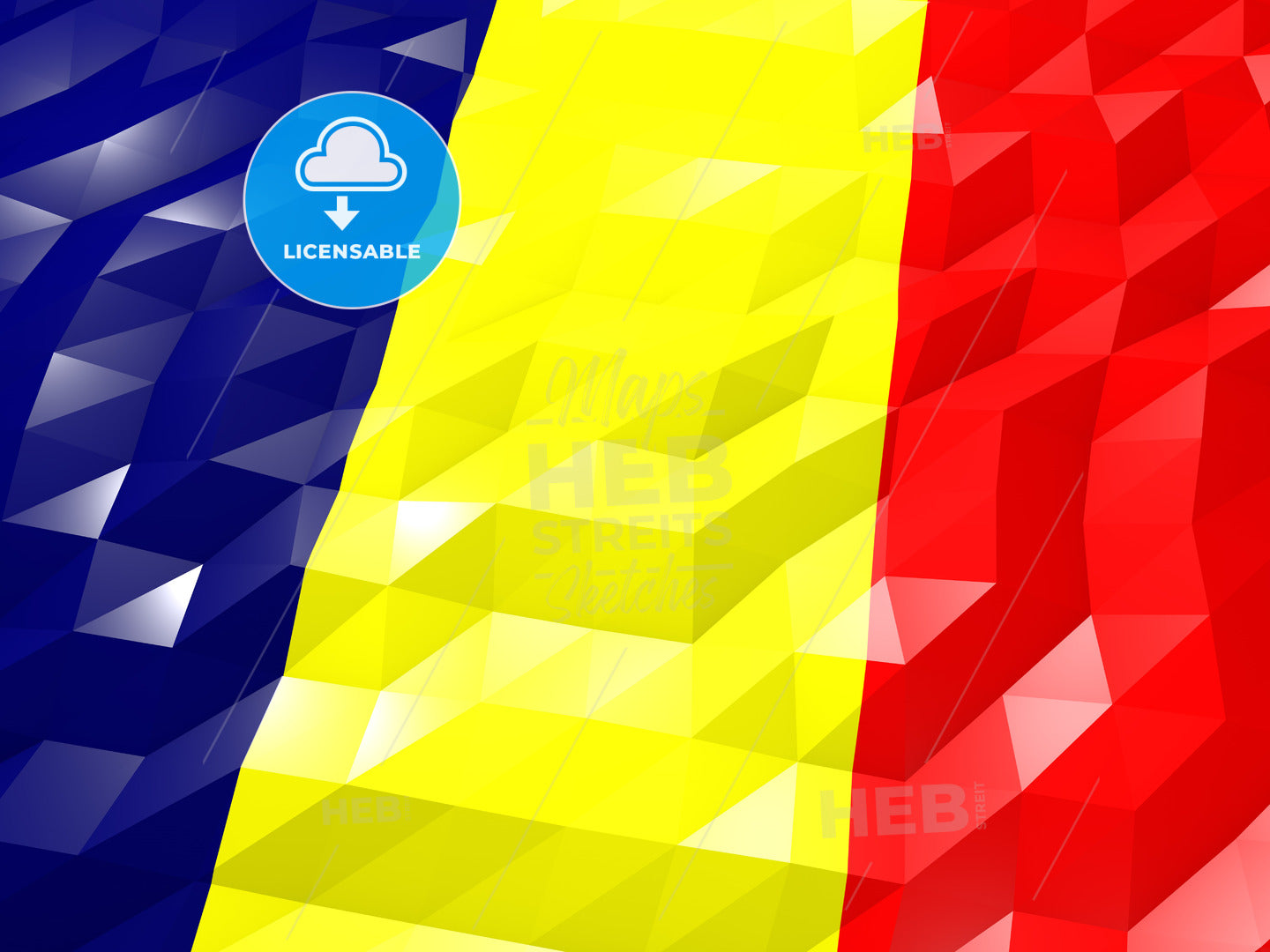Flag Of Chad 3D Wallpaper Illustration – HEBSTREITS