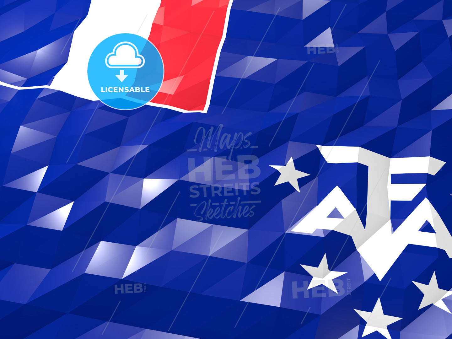 Flag Of French Southern Territories 3D Wallpaper Illustration – HEBSTREITS
