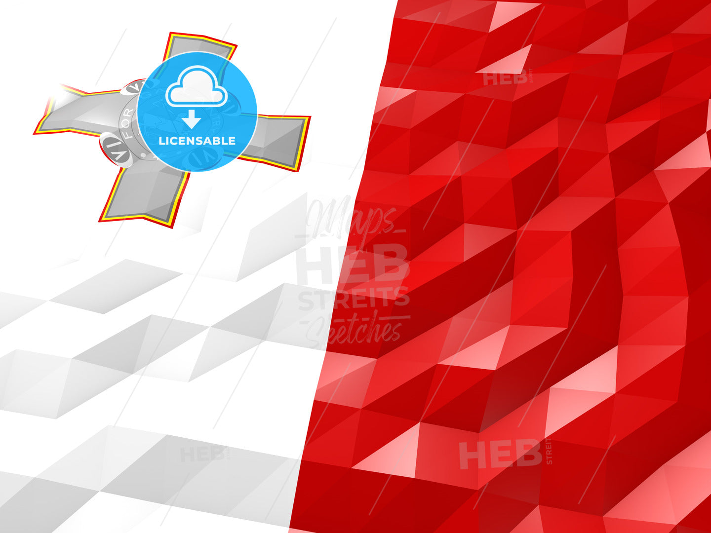 Flag Of Malta 3D Wallpaper Illustration – HEBSTREITS