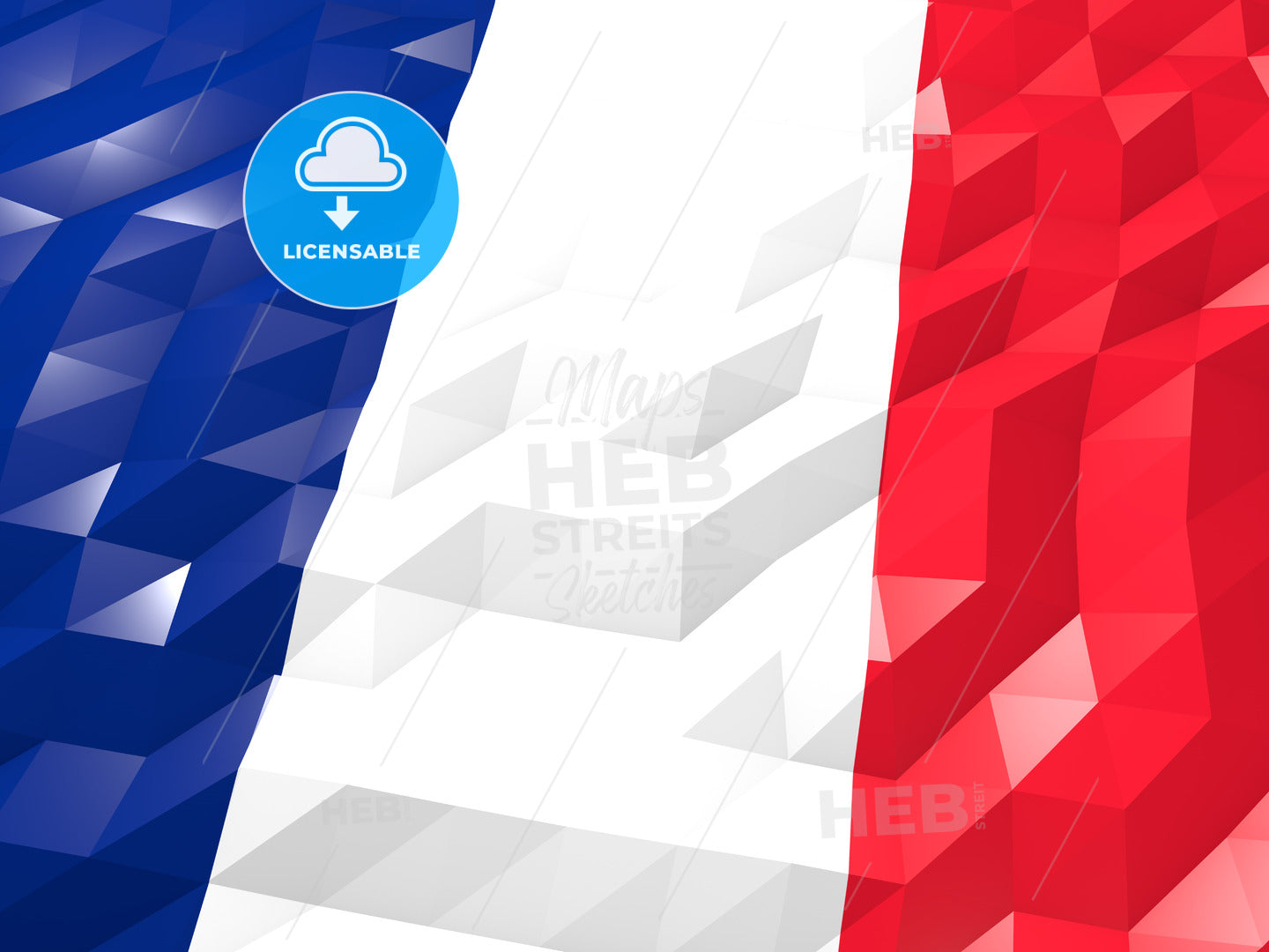 Flag Of Réunion 3D Wallpaper Illustration - HEBSTREITS