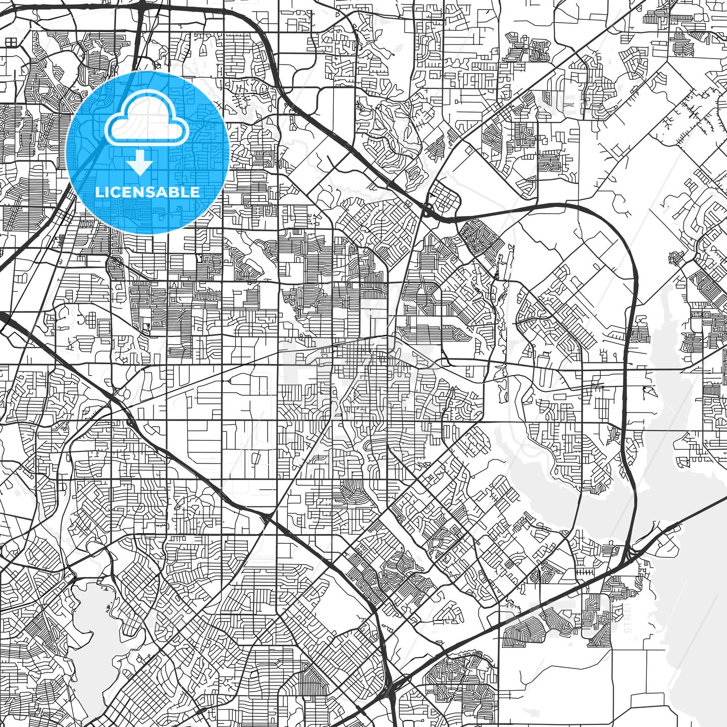 Garland, Texas - Area Map - Light – HEBSTREITS