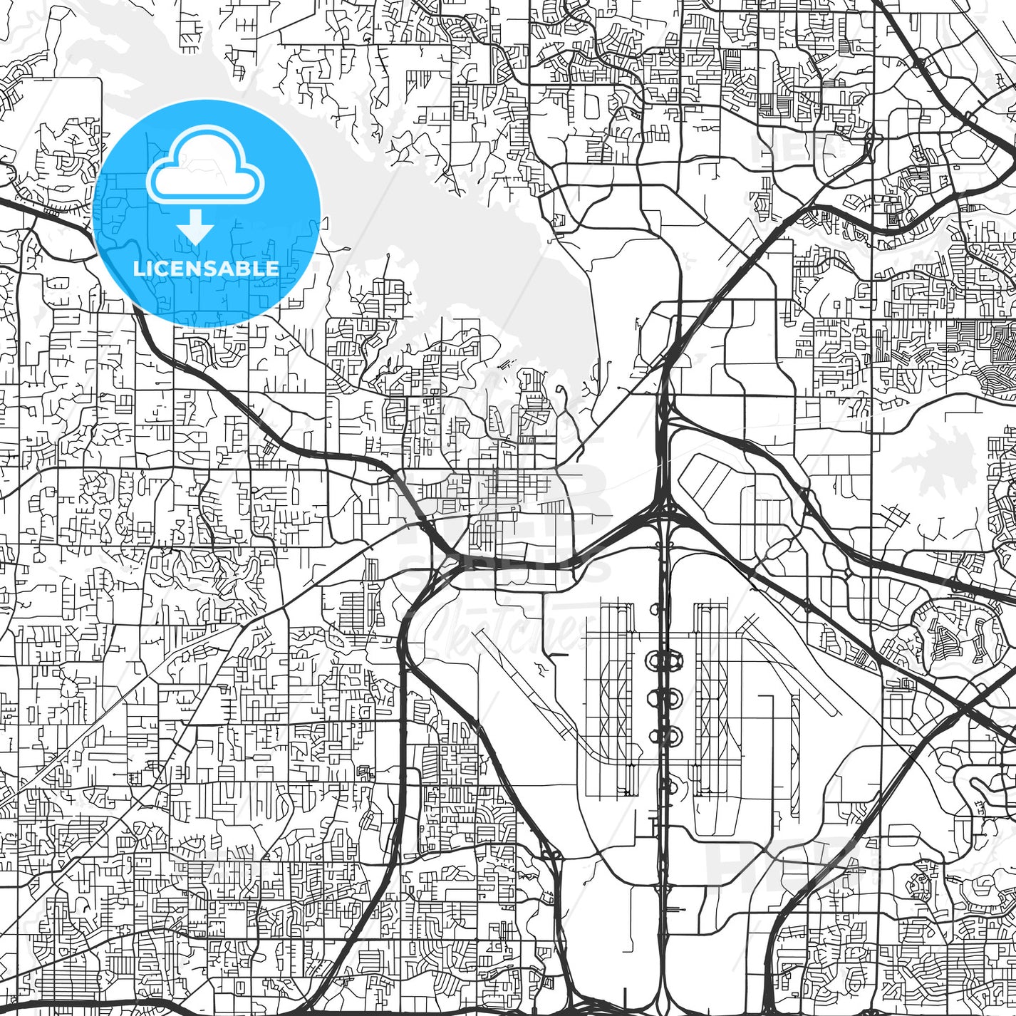 Grapevine, Texas - Area Map - Light – HEBSTREITS