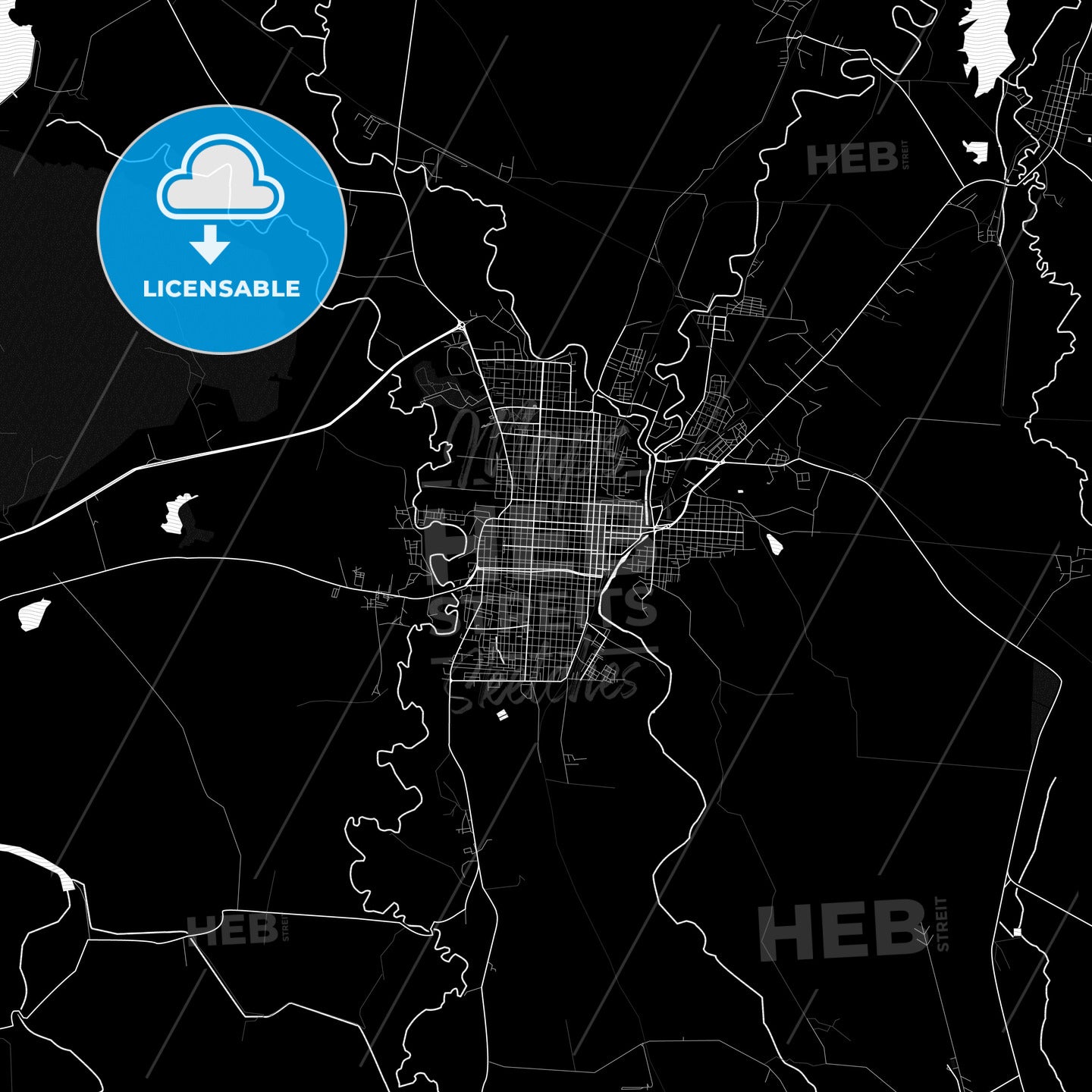 Guantánamo, Cuba Pdf Vector Map Black And White – HEBSTREITS