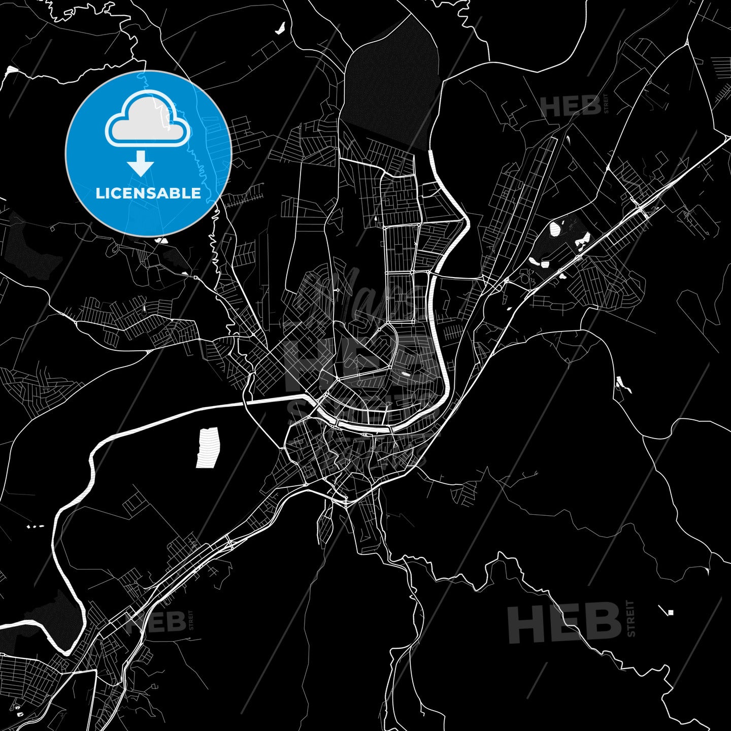 Guaratingueta, Brazil Pdf Vector Map Black And White – HEBSTREITS