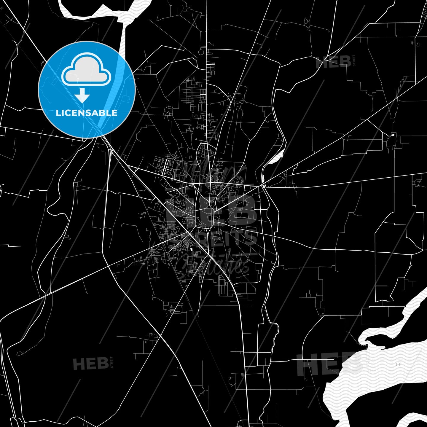 Gujrat, Pakistan Pdf Vector Map Black And White – HEBSTREITS