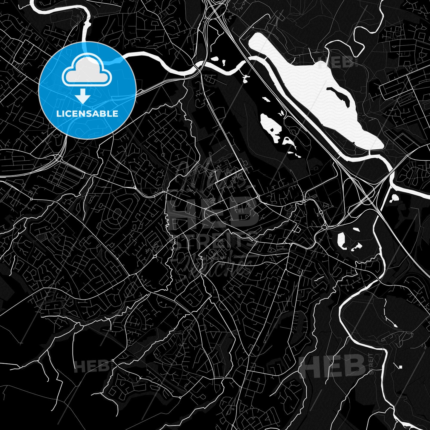 Hamilton, Scotland Pdf Vector Map Black And White – HEBSTREITS