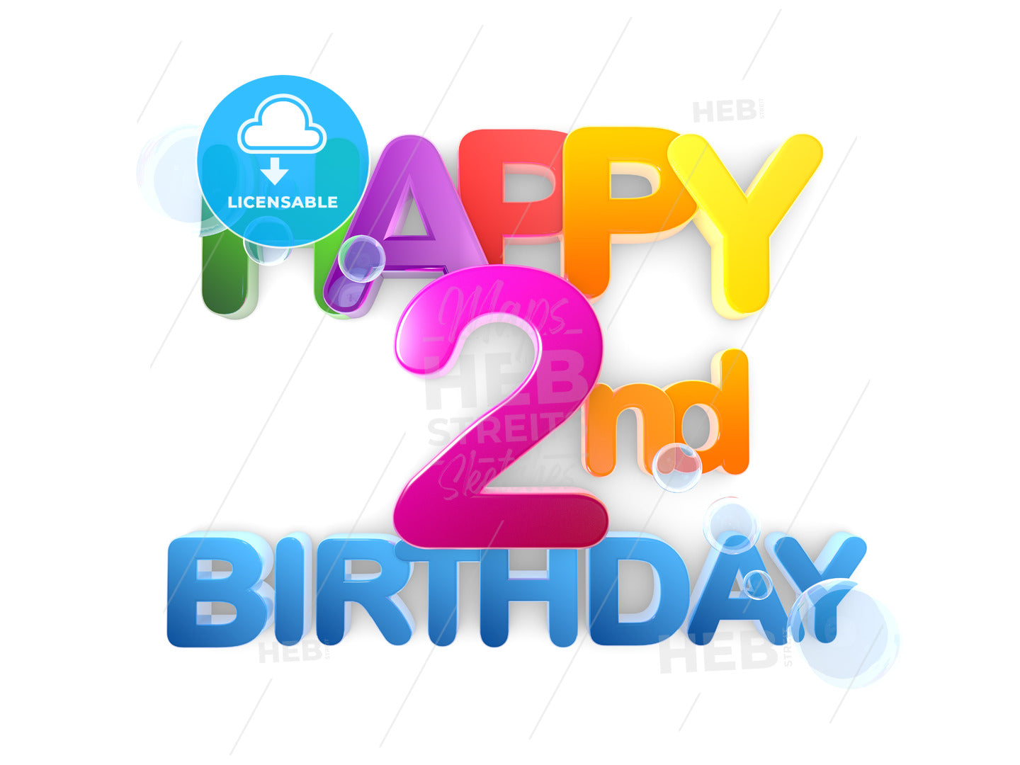 Happy 2Nd Birthday Title, Light – HEBSTREITS