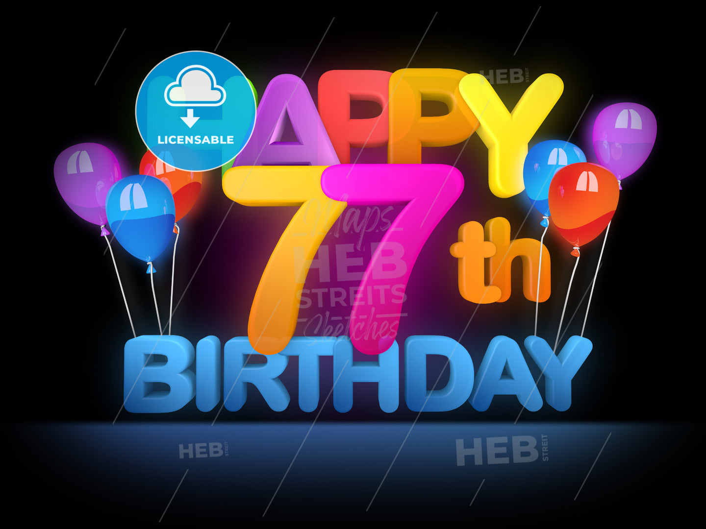 Happy 77Th Birthday Title, Dark – HEBSTREITS