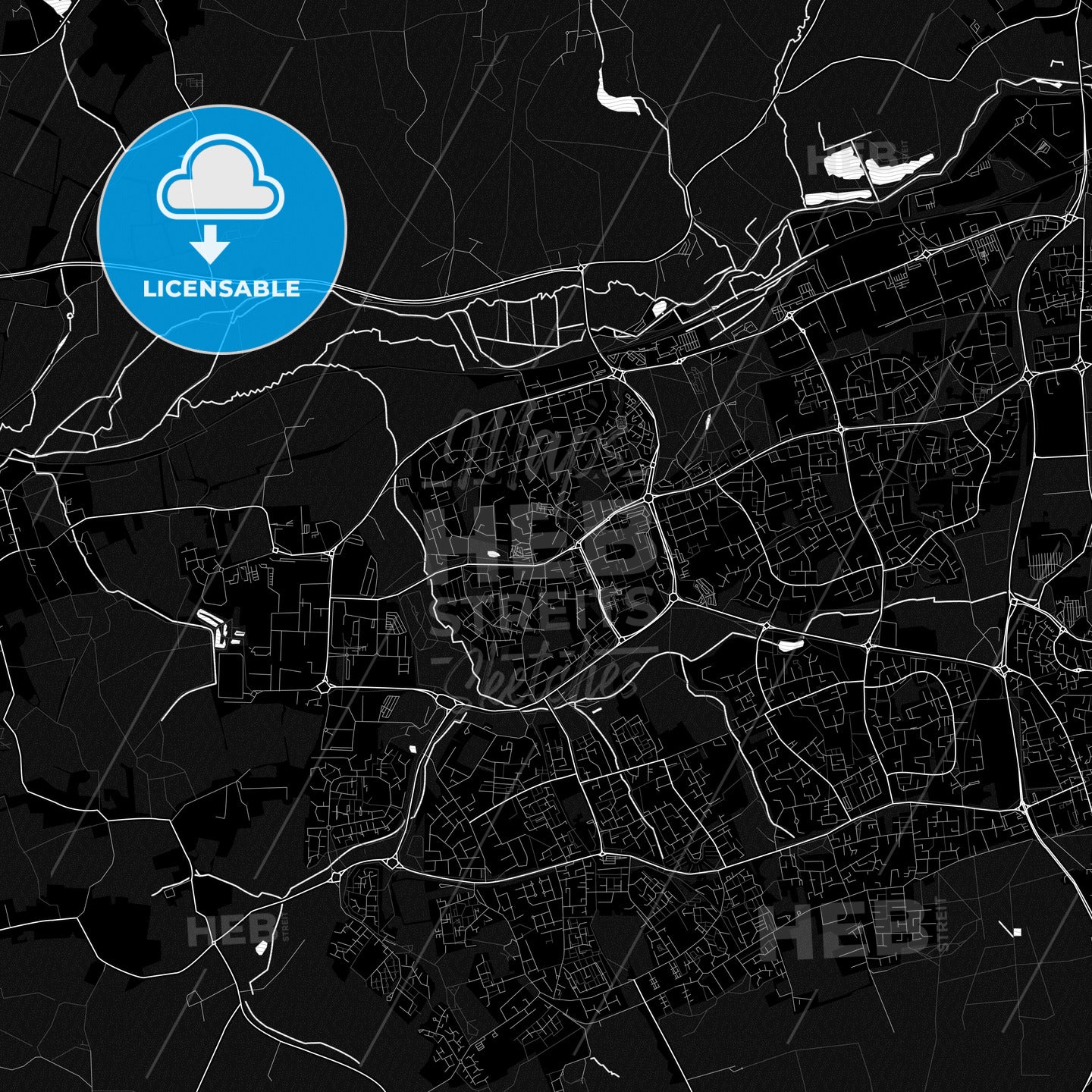 Harlow, England Pdf Vector Map Black And White – HEBSTREITS