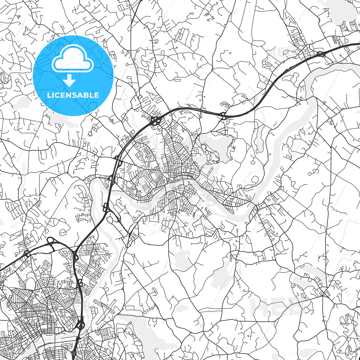 Haverhill, Massachusetts - Area Map - Light – HEBSTREITS