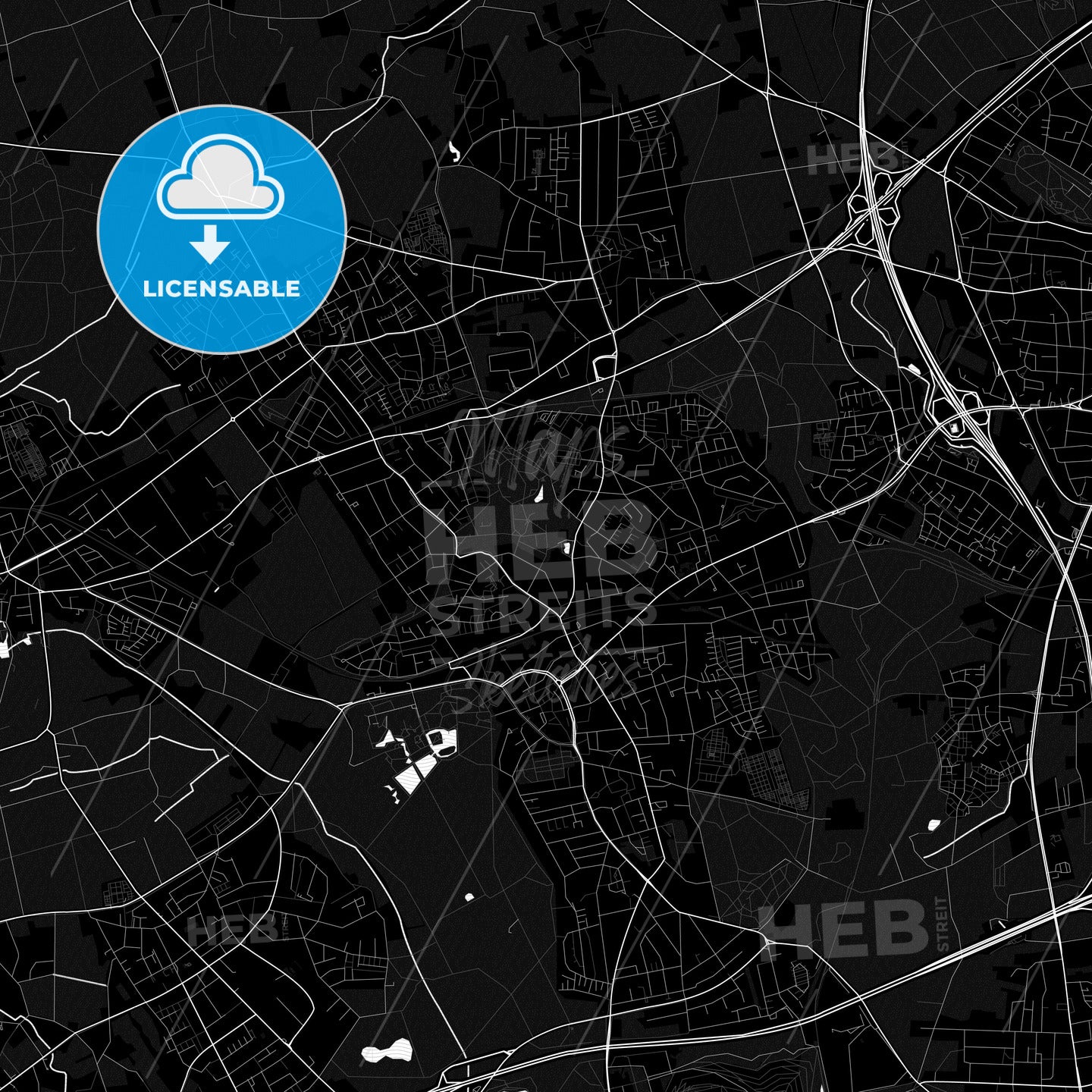 Herten, Germany Pdf Vector Map Black And White – HEBSTREITS