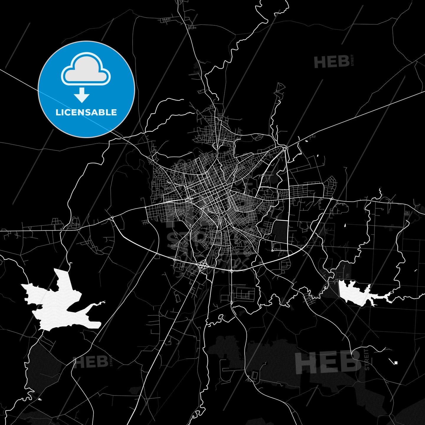 Holguín, Cuba Pdf Vector Map Black And White – HEBSTREITS