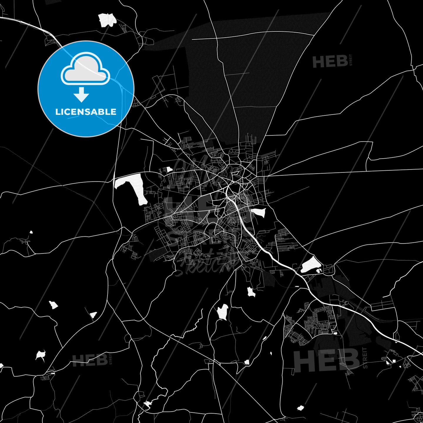 Hubli–Dharwad, India Pdf Vector Map Black And White – HEBSTREITS