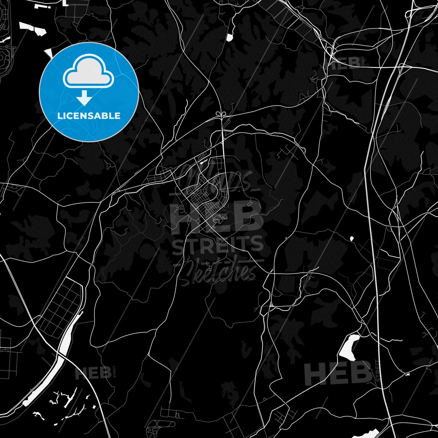 Hwaseong, South Korea Pdf Vector Map Black And White – HEBSTREITS