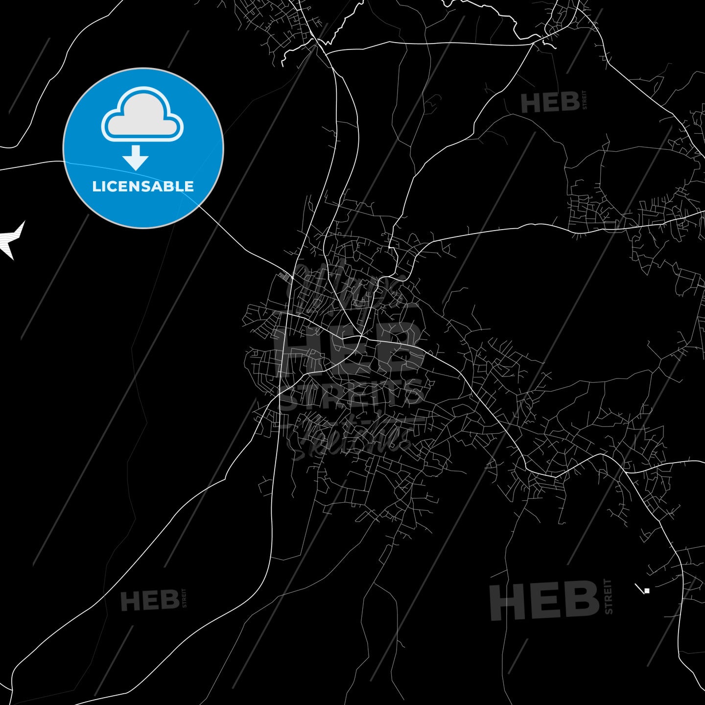 Ikirun, Nigeria Pdf Vector Map Black And White – HEBSTREITS