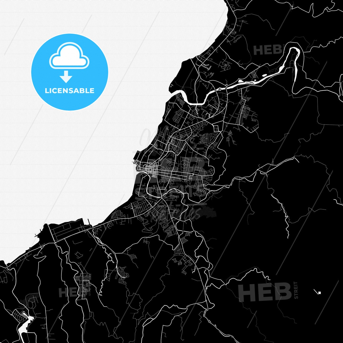 Iligan, Philippines Pdf Vector Map Black And White – HEBSTREITS