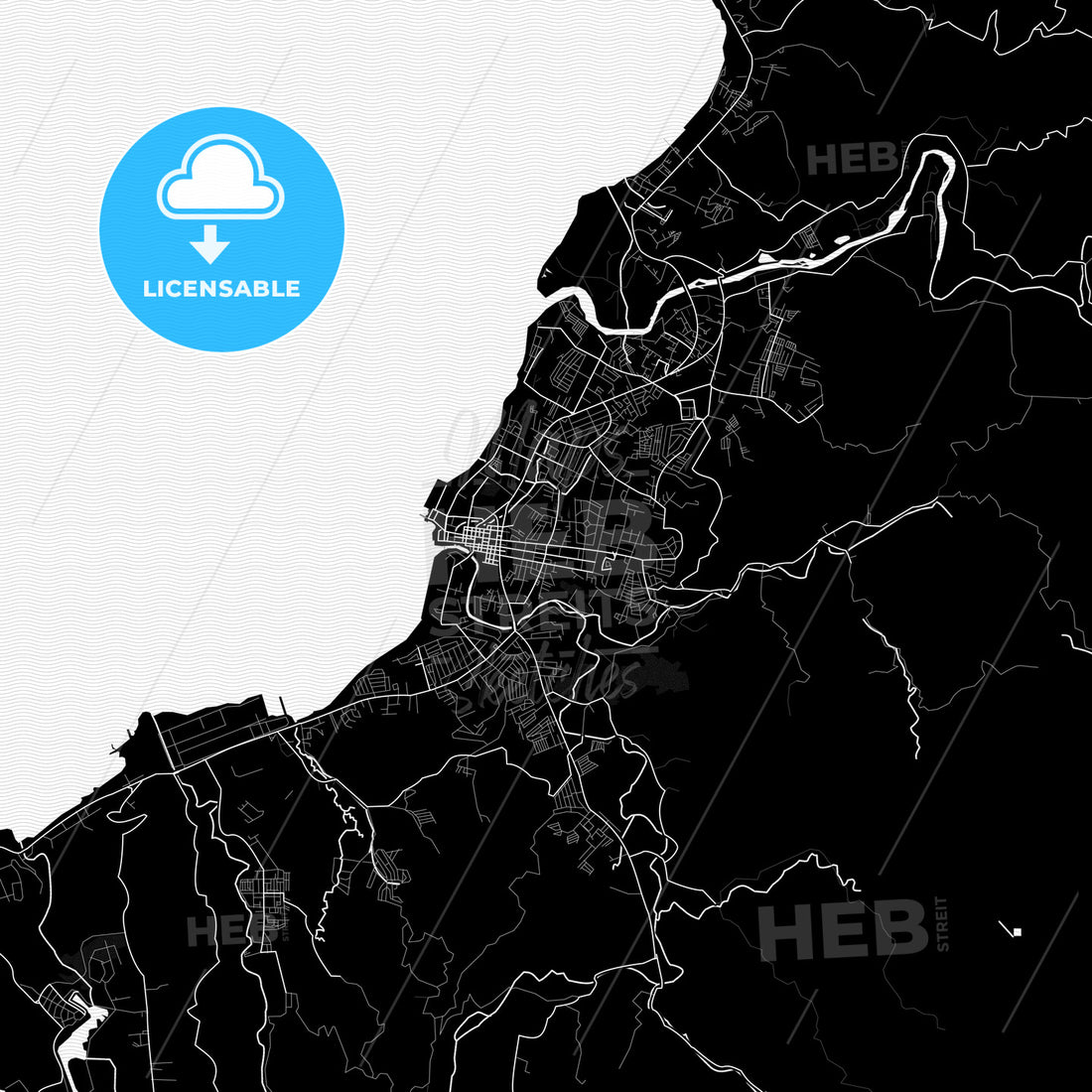 Iligan, Philippines Pdf Vector Map Black And White – HEBSTREITS