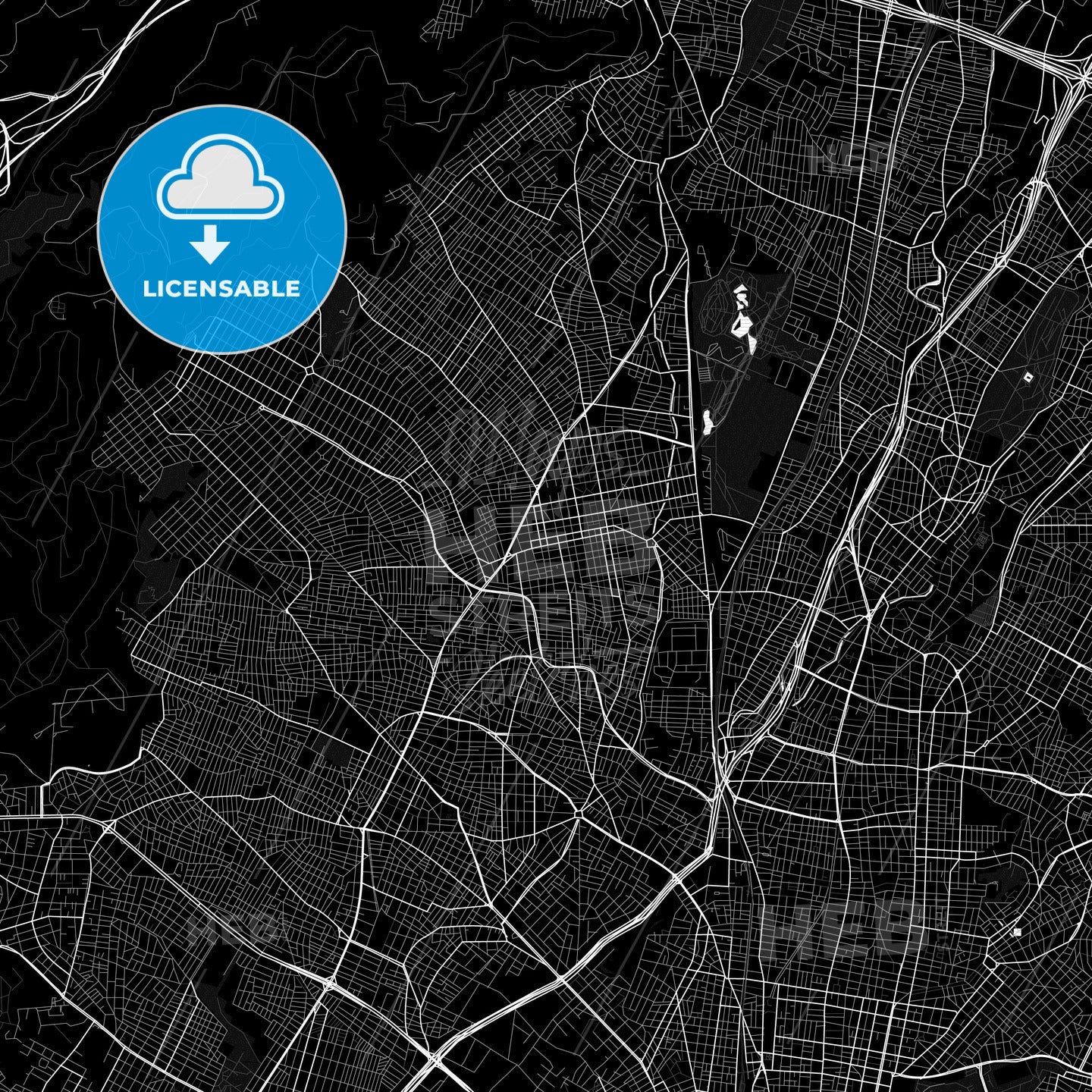 Ilio, Greece Pdf Vector Map Black And White – HEBSTREITS