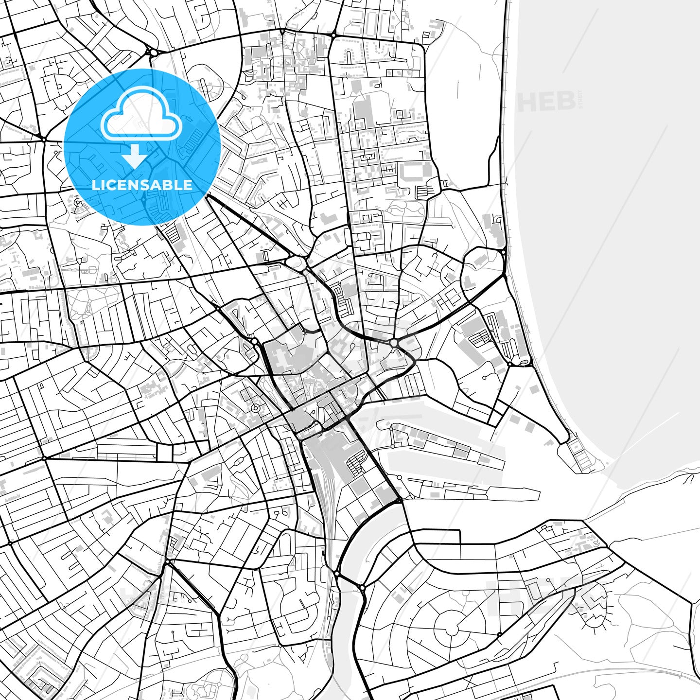 Downtown Map Of Aberdeen, Light – HEBSTREITS