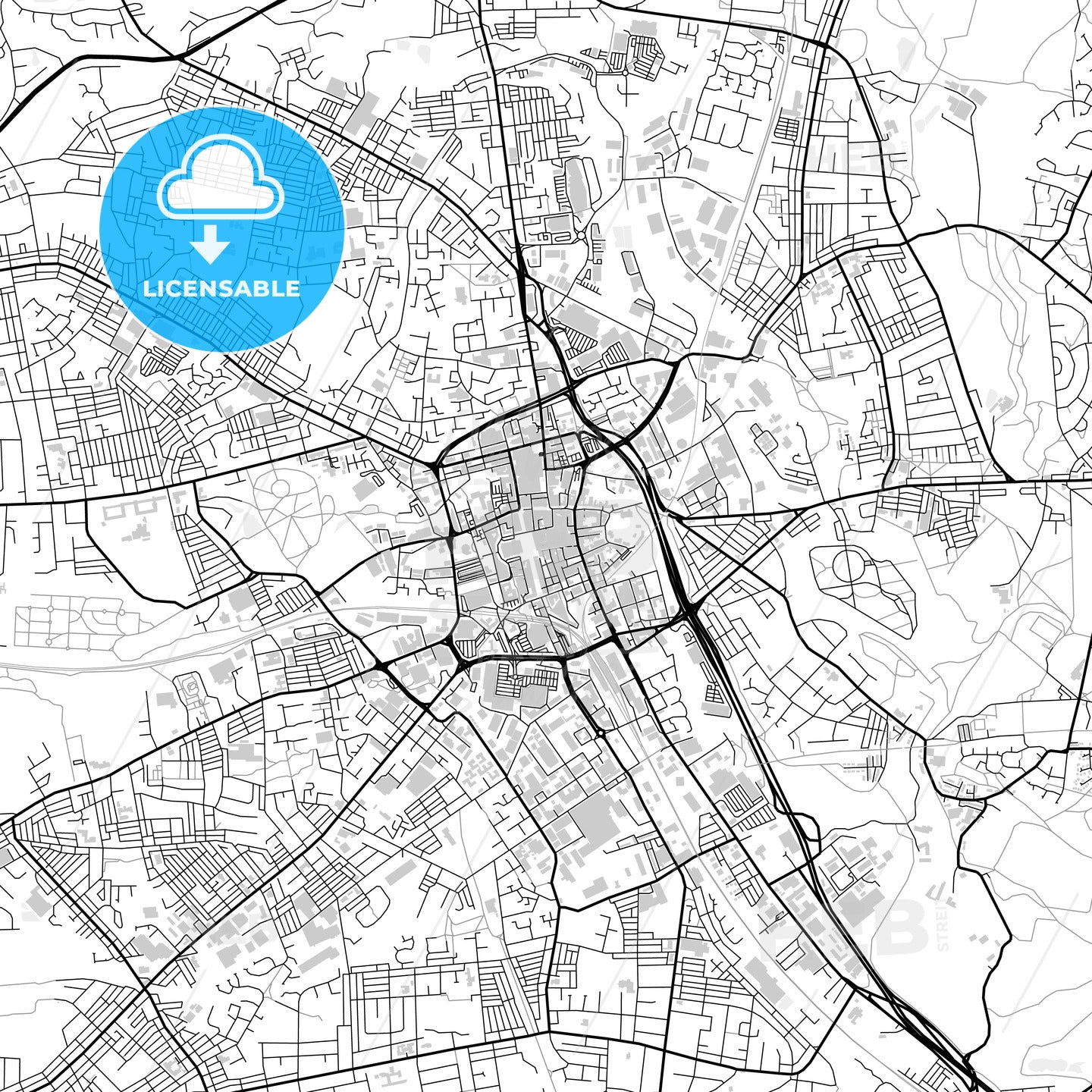 Downtown Map Of Bolton, Light – HEBSTREITS
