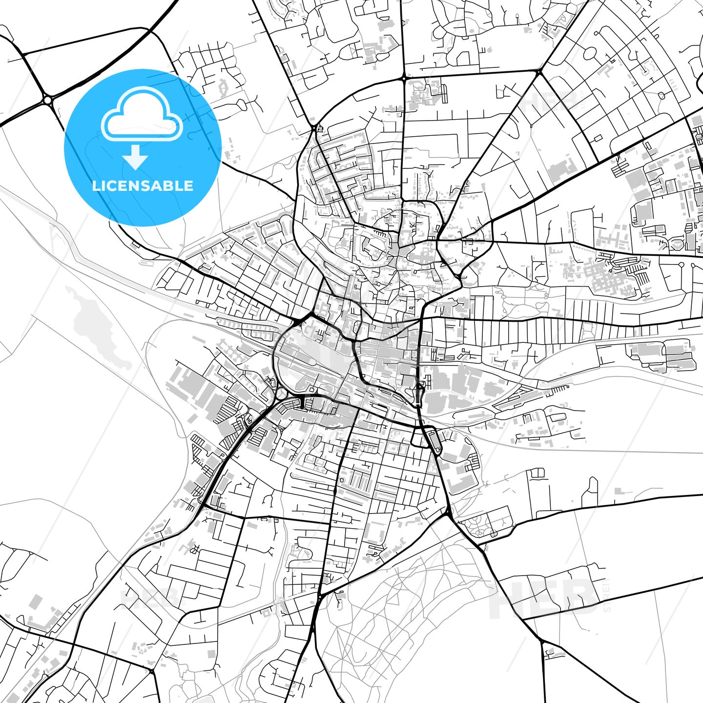 Downtown Map Of Lincoln, Light – HEBSTREITS