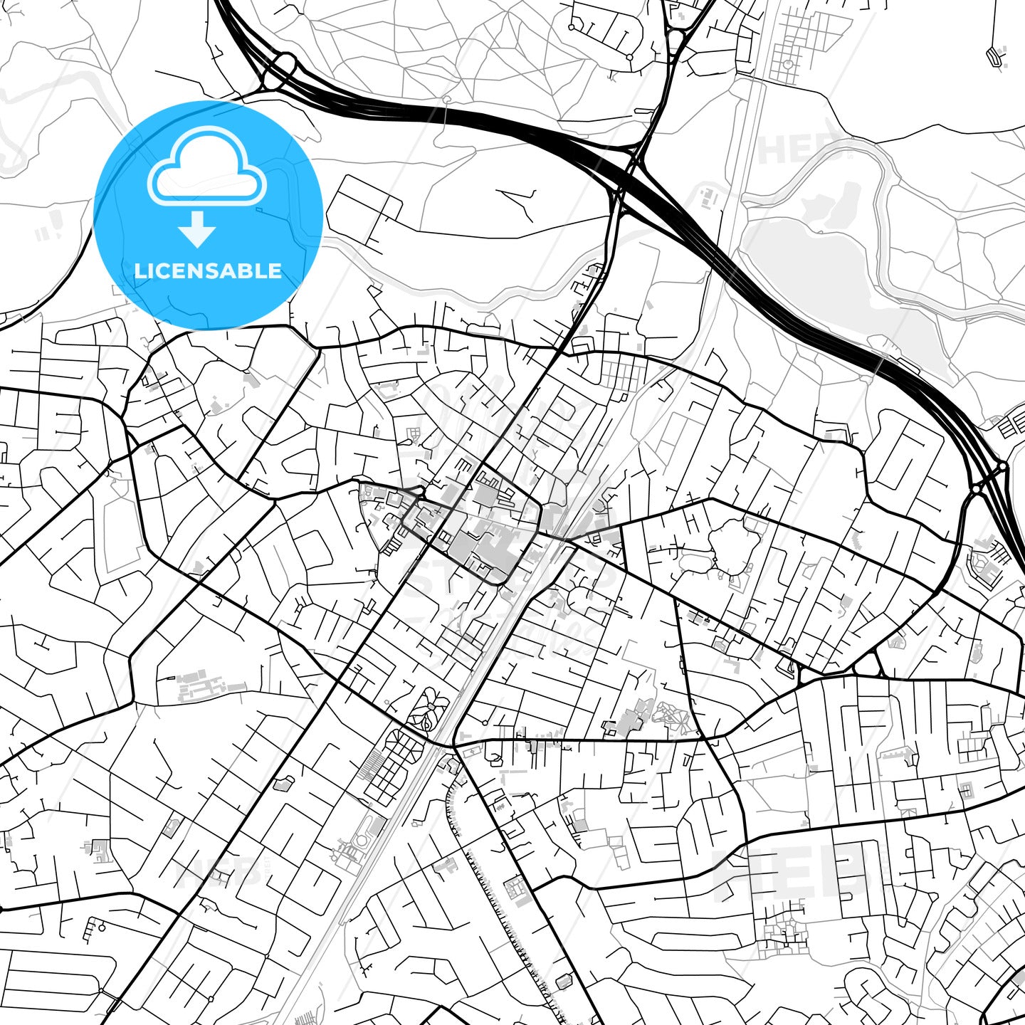 Downtown Map Of Sale, Light – HEBSTREITS