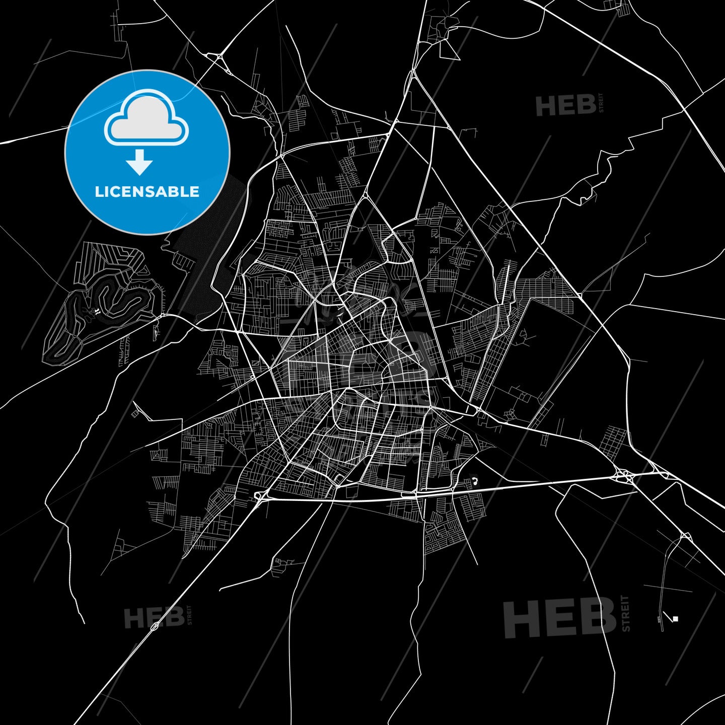 Irapuato, Mexico Pdf Vector Map Black And White – HEBSTREITS
