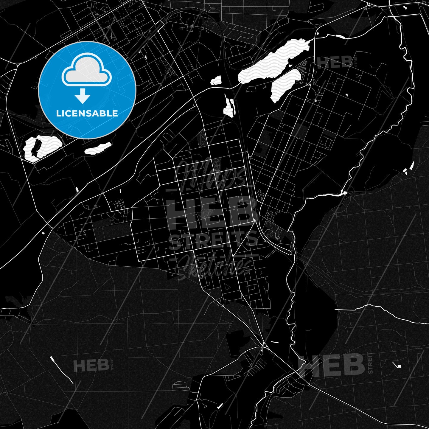Irpin, Ukraine Pdf Vector Map Black And White – HEBSTREITS