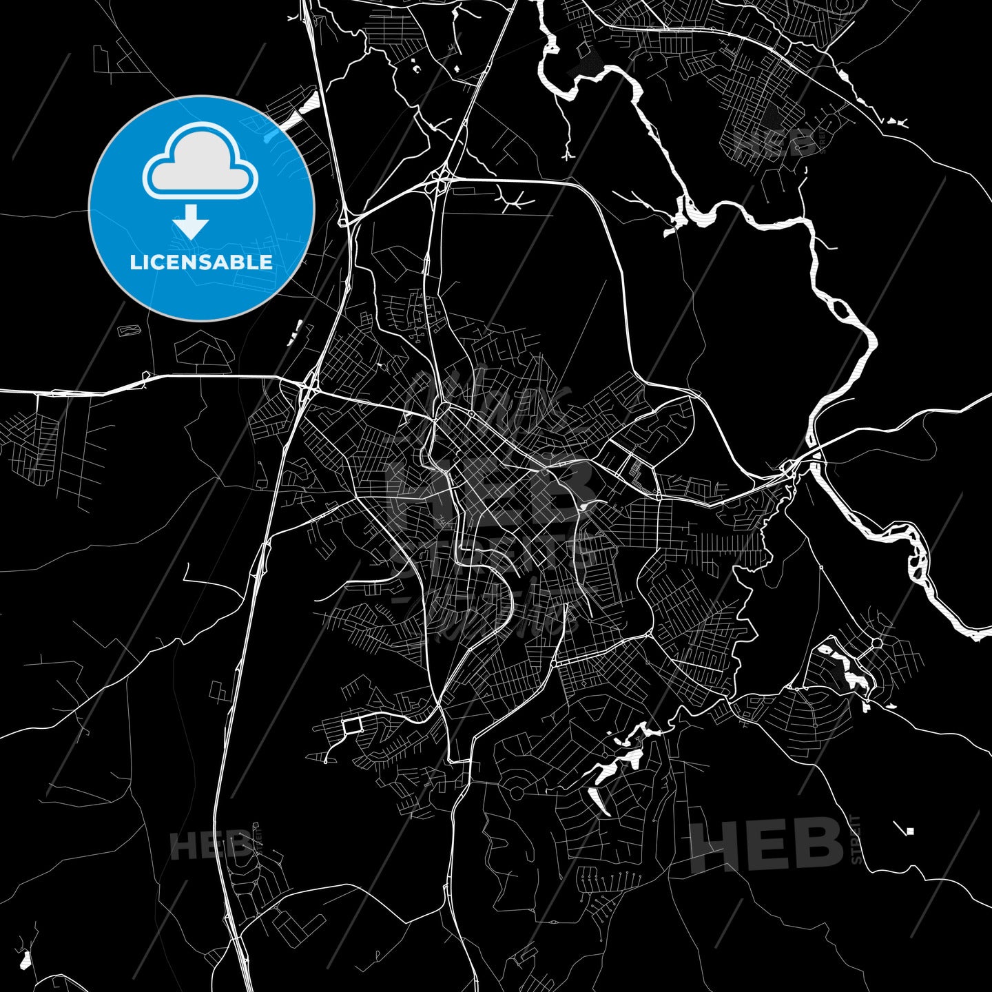 Itu, Brazil Pdf Vector Map Black And White – HEBSTREITS