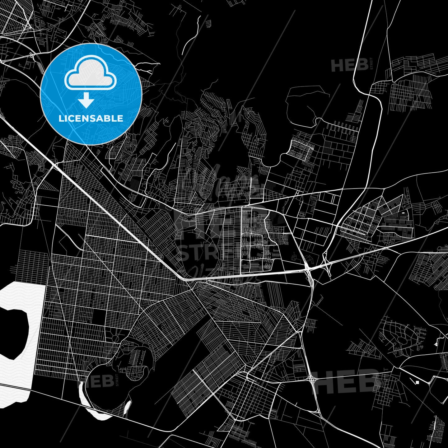 Ixtapaluca, Mexico Pdf Vector Map Black And White – HEBSTREITS