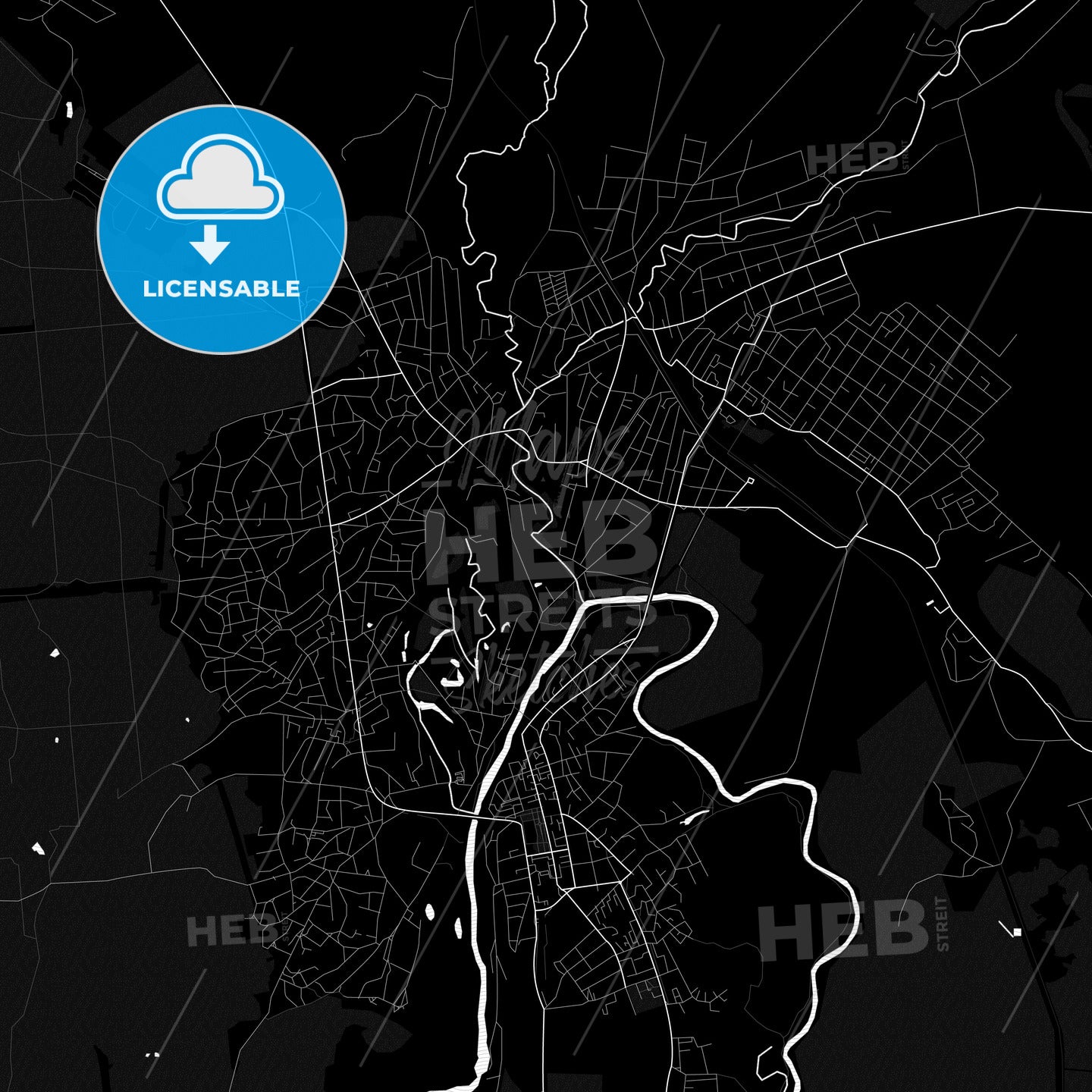 Izium, Ukraine Pdf Vector Map Black And White – HEBSTREITS
