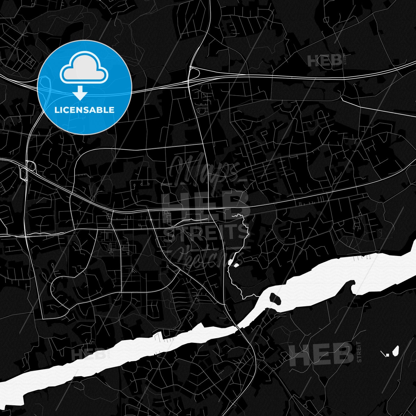 Kaarina, Finland Pdf Vector Map Black And White – HEBSTREITS