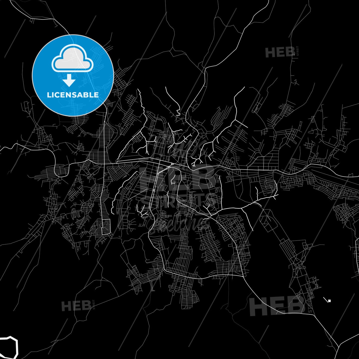 Kananga, Dr Congo Pdf Vector Map Black And White – HEBSTREITS