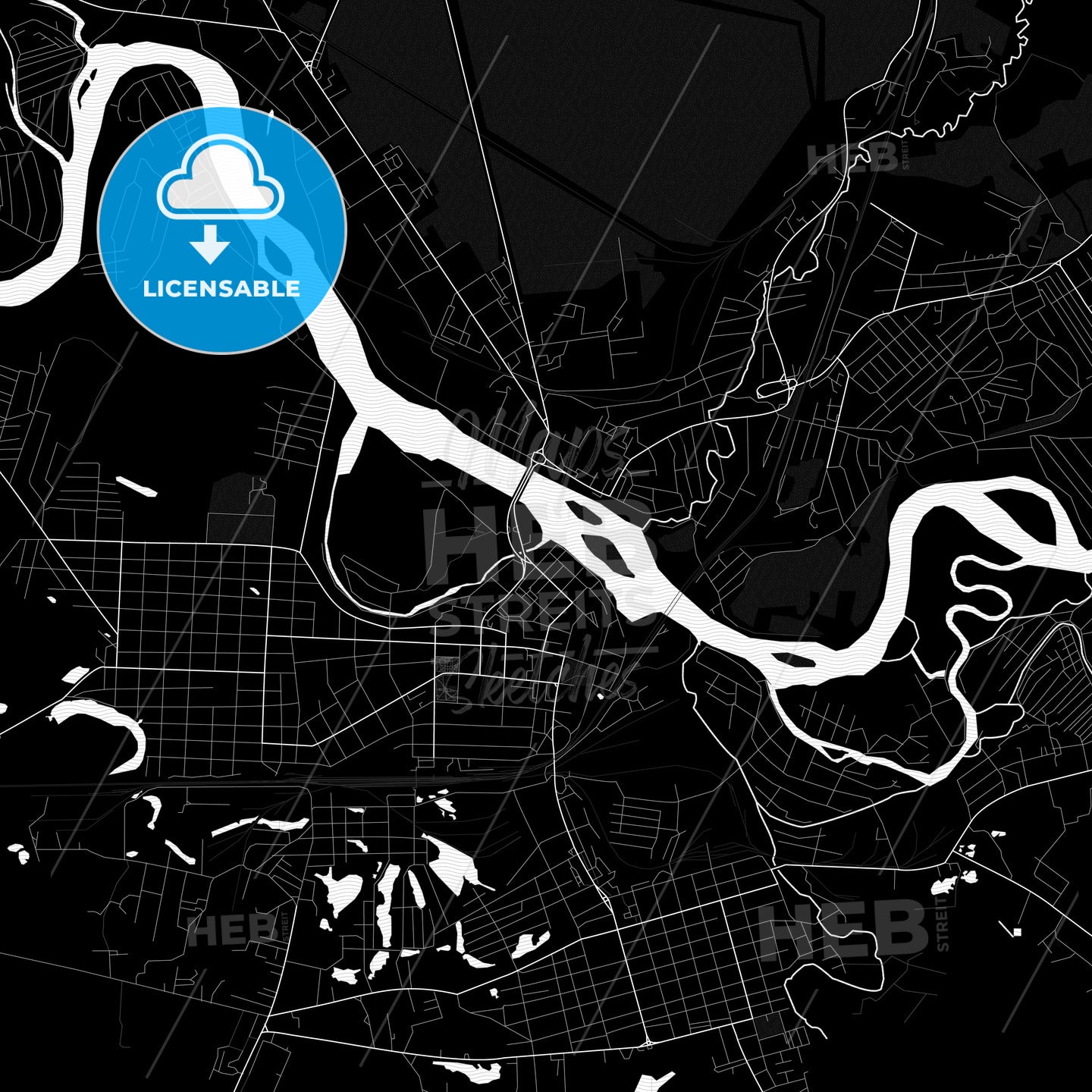 Kansk, Russia Pdf Vector Map Black And White – HEBSTREITS