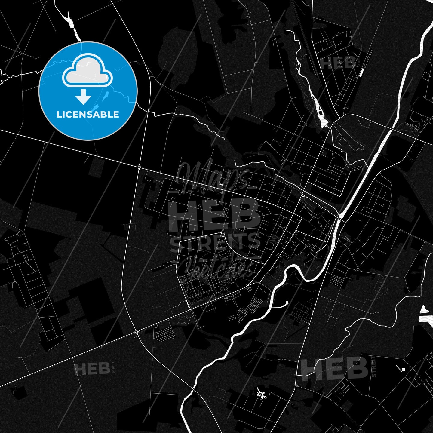 Kėdainiai, Lithuania Pdf Vector Map Black And White – HEBSTREITS