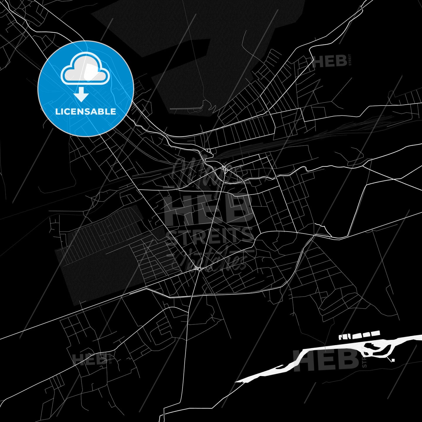 Khashuri, Georgia Pdf Vector Map Black And White – HEBSTREITS