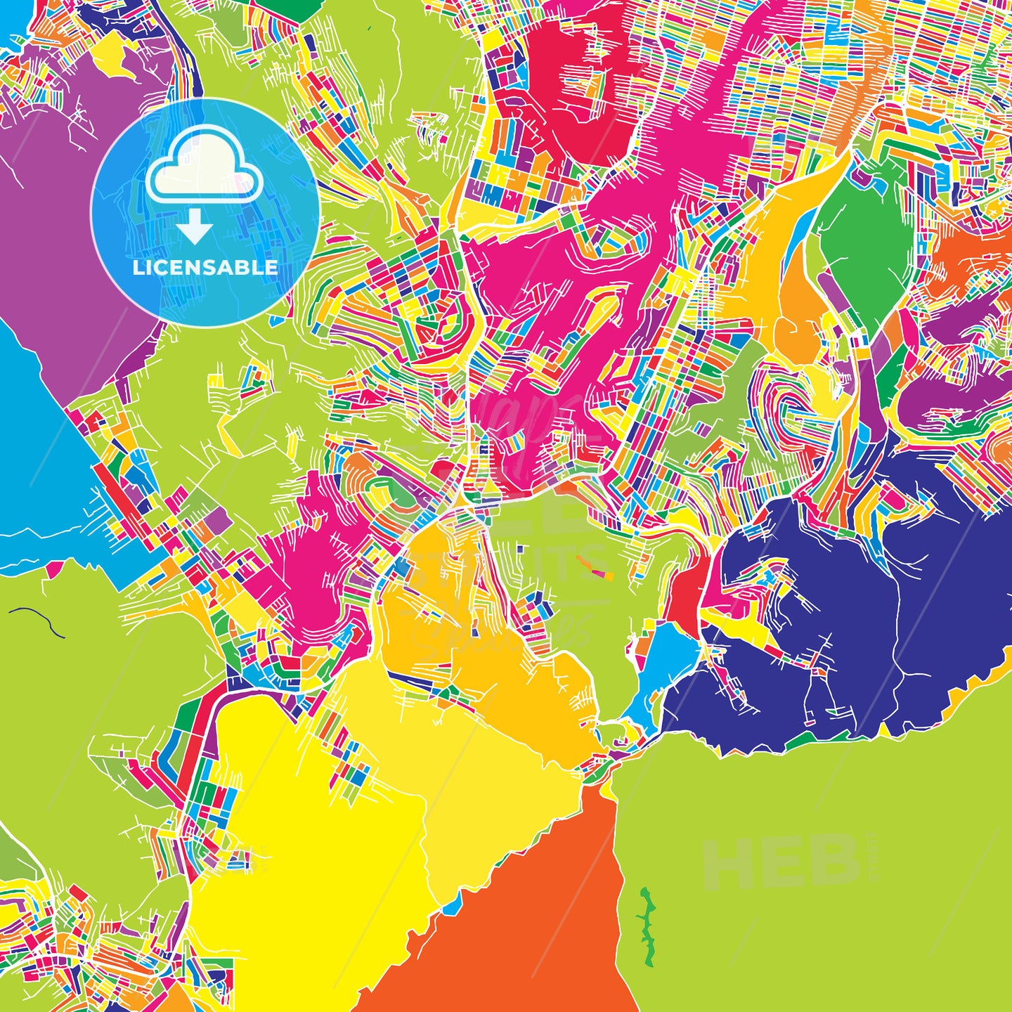 Kinshasa, The Congo, Democratic Republic Of, Colorful Vector Map ...