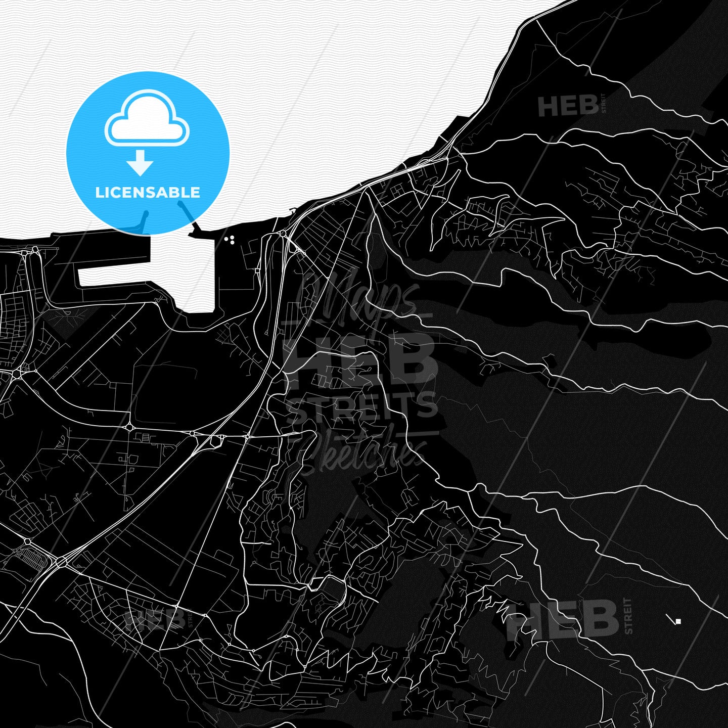 La Possession, France Pdf Vector Map Black And White – HEBSTREITS