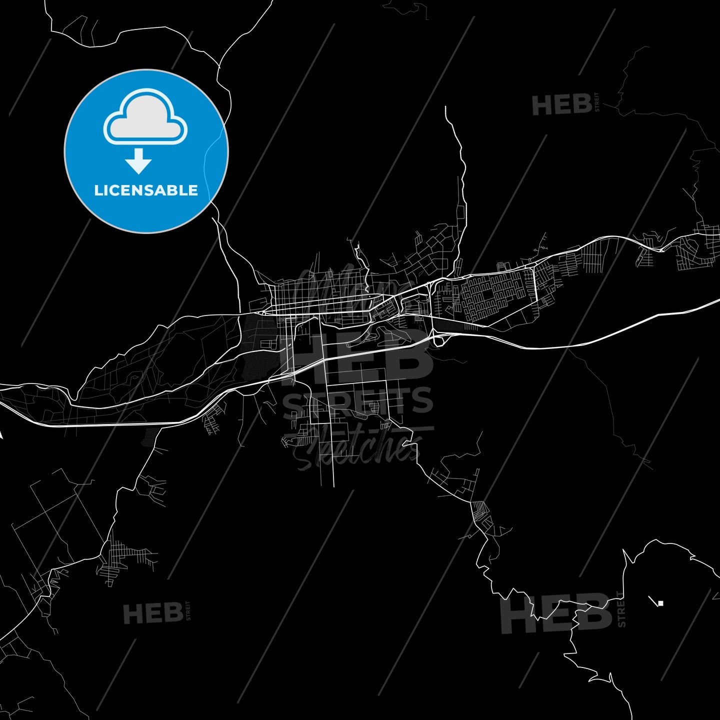 La Victoria, Venezuela Pdf Vector Map Black And White – HEBSTREITS