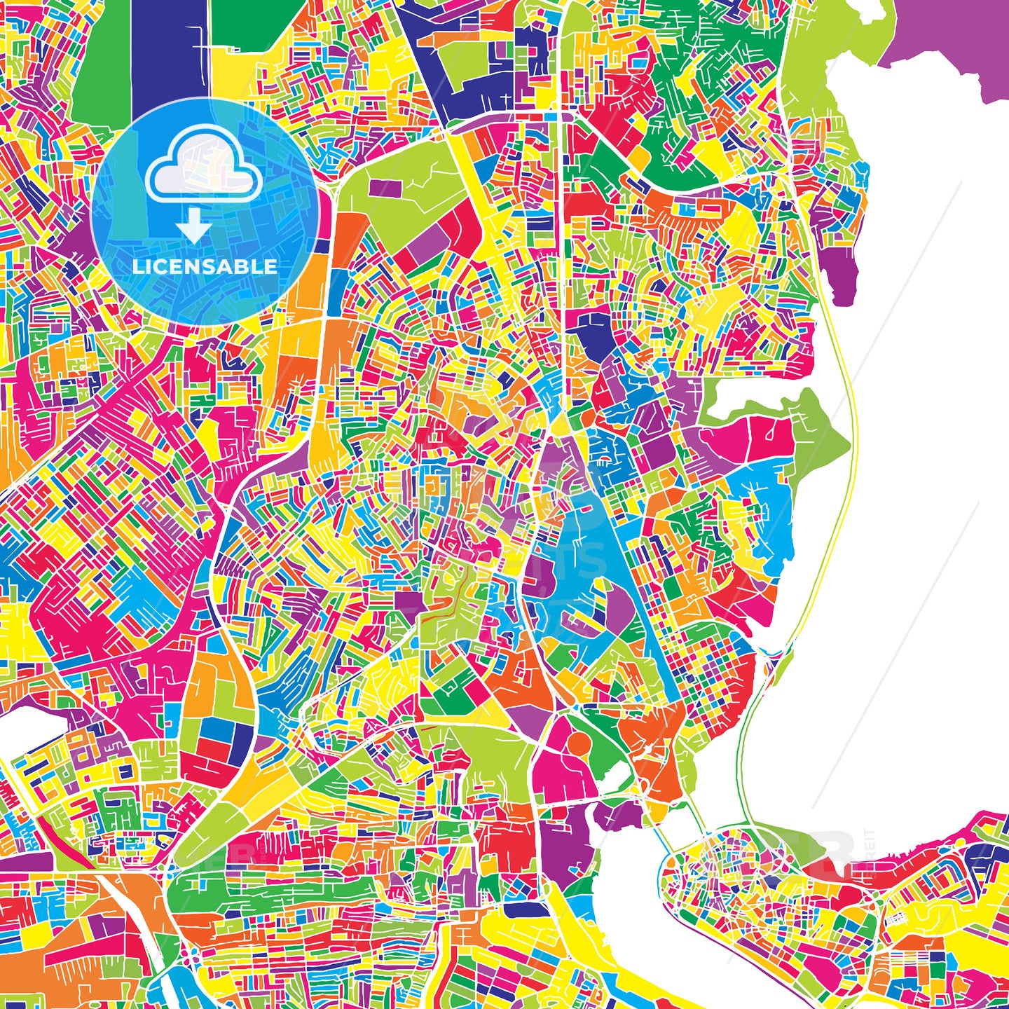 Lagos, Nigeria, Colorful Vector Map – HEBSTREITS